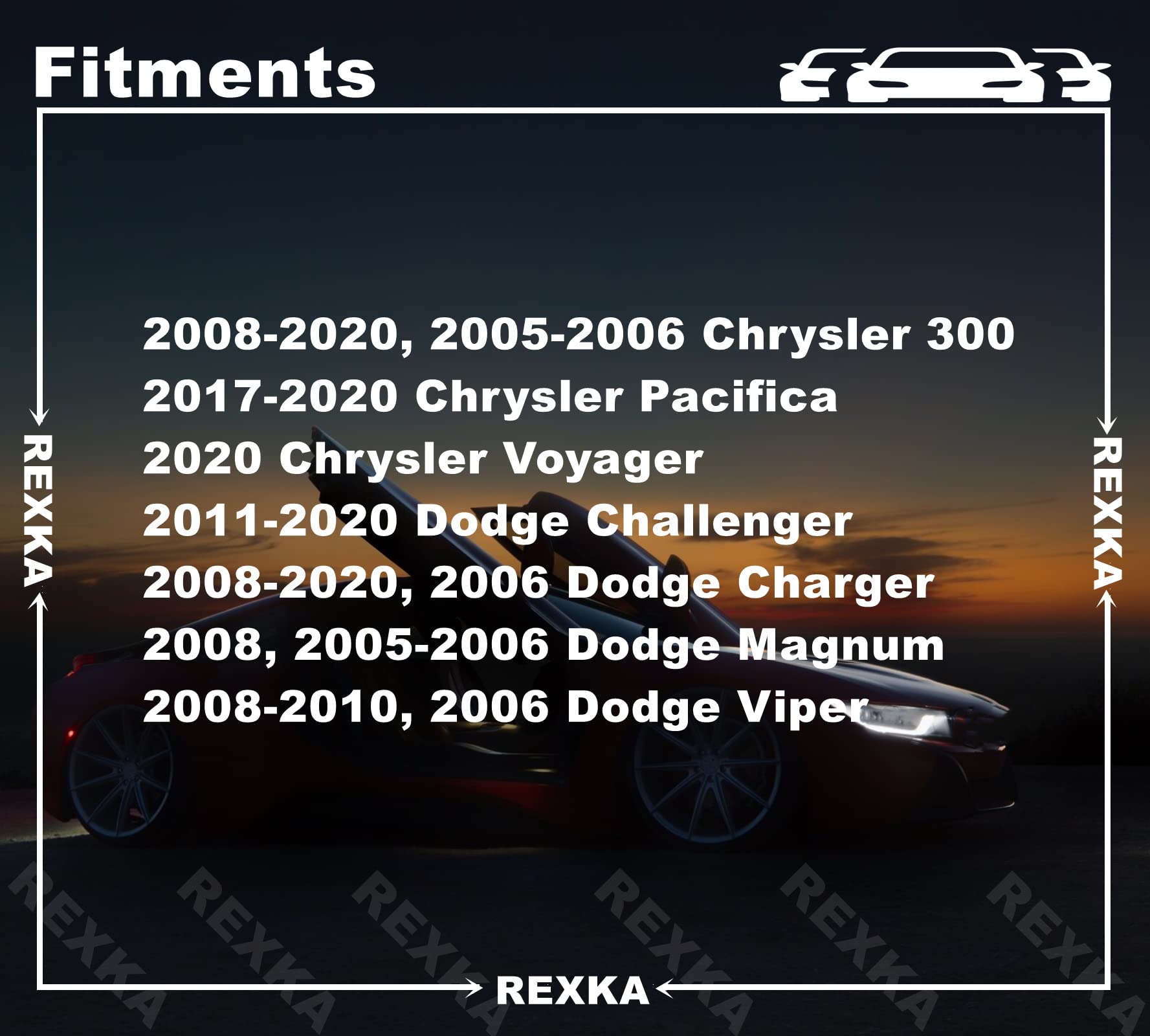 Rexka 15pcs Door Interior Trim Panel Retainer Door Window Molding Clip Rivets Black Nylon for Chrysler WX68DX9AA 0WX68BD1AA Chrysler 300m Dodge Challenger Charger Magnum
