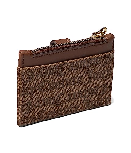 Juicy Couture Pile On Tab Elongated Card Case Chestnut Chino Original Gothic One Size