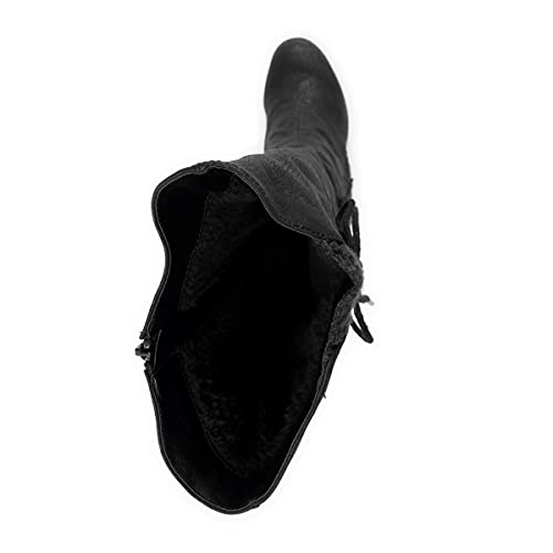 MUK LUKS Women's Lacy Leo Fashion Boots, Black, 7