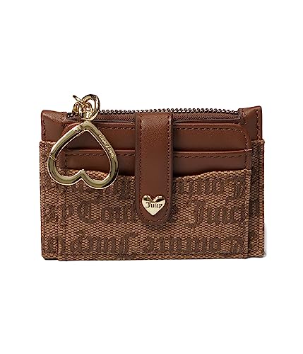 Juicy Couture Pile On Tab Elongated Card Case Chestnut Chino Original Gothic One Size