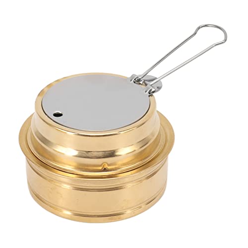 Alcohol Stove, Portable Aluminium Alloy Spirit Burner Easy to Hollow Bracket Sealing Ring with Storage Bag for Teapots(Blackish Green)