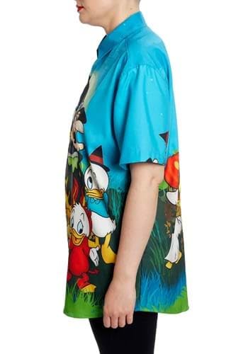 Loungefly Disney Huey, Dewey, & Louie Halloween Camp Shirt Medium Blue