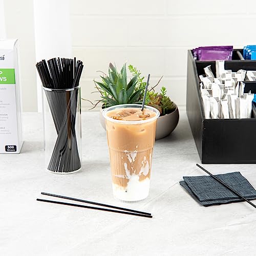 Restaurantware Restpresso 7 Inch Cocktail Stirrers 500 Disposable Coffee Stirring Rods - Premium Odorless Black Plastic Stirrers For Coffee For Hot And Cold Drinks For Bars Or Offices