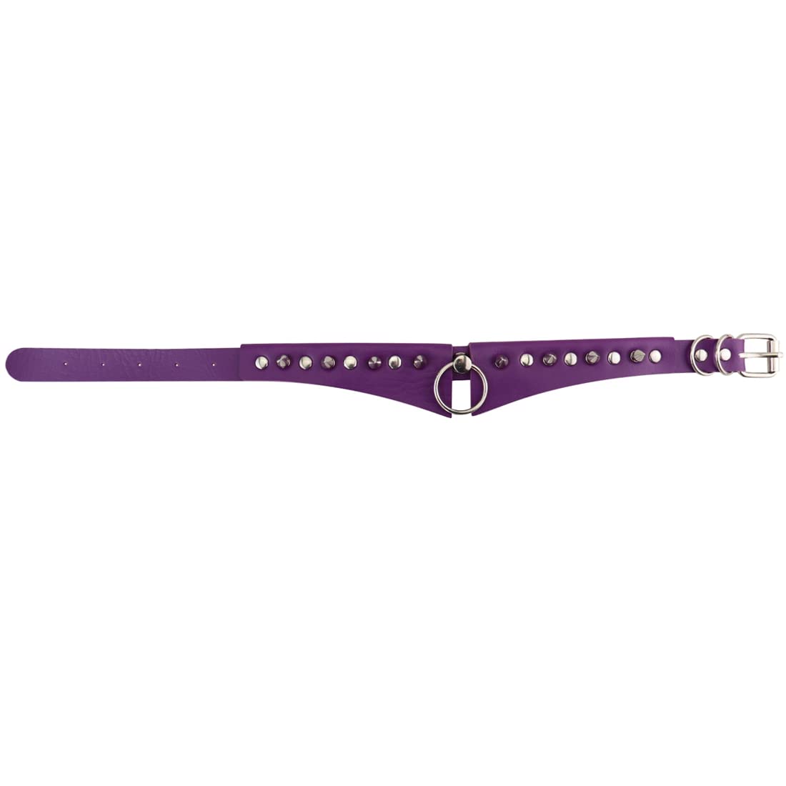 JNKET Punk PU Leather Collar Rivet Choker Gothic Necklace Adjustable Size (02-Purple)