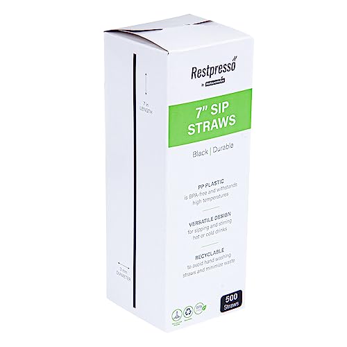 Restaurantware Restpresso 7 Inch Cocktail Stirrers 500 Disposable Coffee Stirring Rods - Premium Odorless Black Plastic Stirrers For Coffee For Hot And Cold Drinks For Bars Or Offices