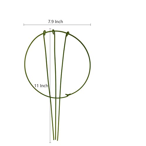 5-Pack Garden Plant Support Stake Green Plant Support Rings Support Hoop for Climbing Plant, Flowers ( 7.9" Wide x 11" High )