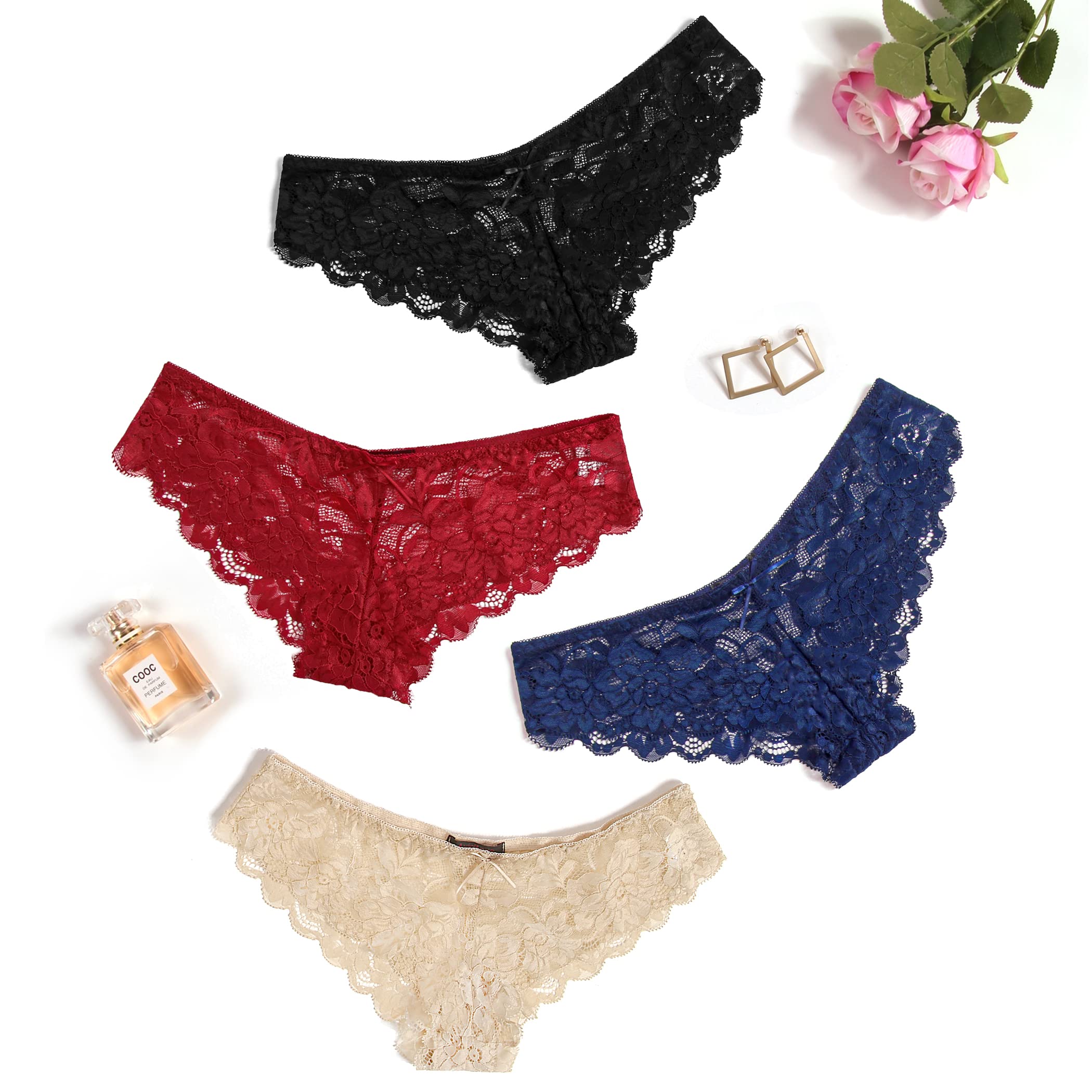 Avidlove Underwear for Women Sexy Lace Panties Bikini Multicolor XXL