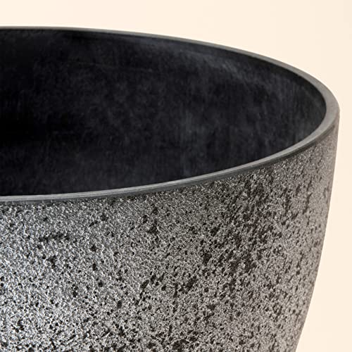 Flower Pots Outdoor Indoor Planter - 11.3 inch Garden Pots Tree Planter for Patio, Deck,Garden,Rock Gray,Set of 2