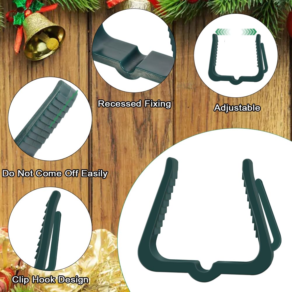 Christmas Light Hangers Clips 1 5/8 inch Fascia Board Clips Hooks Deck Light Clips Holiday Light Clip for Christmas Decoration Roof Gutter Fence in Thickness from 1" to 1 5/8" (Green, 30PCS)