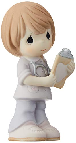 Precious Moments, Heart Of Gold, Bisque Porcelain Figurine, 143030 , Gray