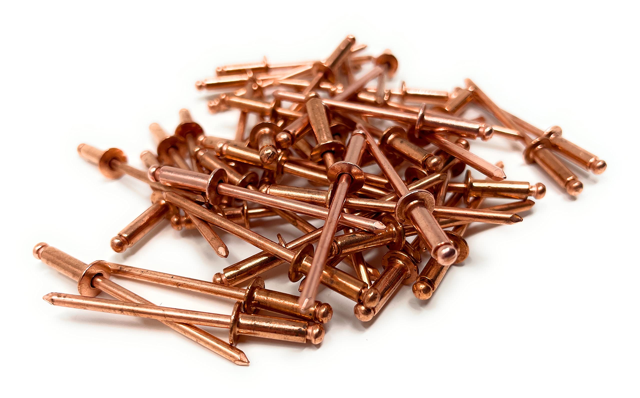 Metal Magery 100 Copper Pop Rivets 1/8 Diameter Copper Mandrel Blind Rivets Dome Head 4-4 (1/8"Diameter x 1/4" Grip Range) Qty 100