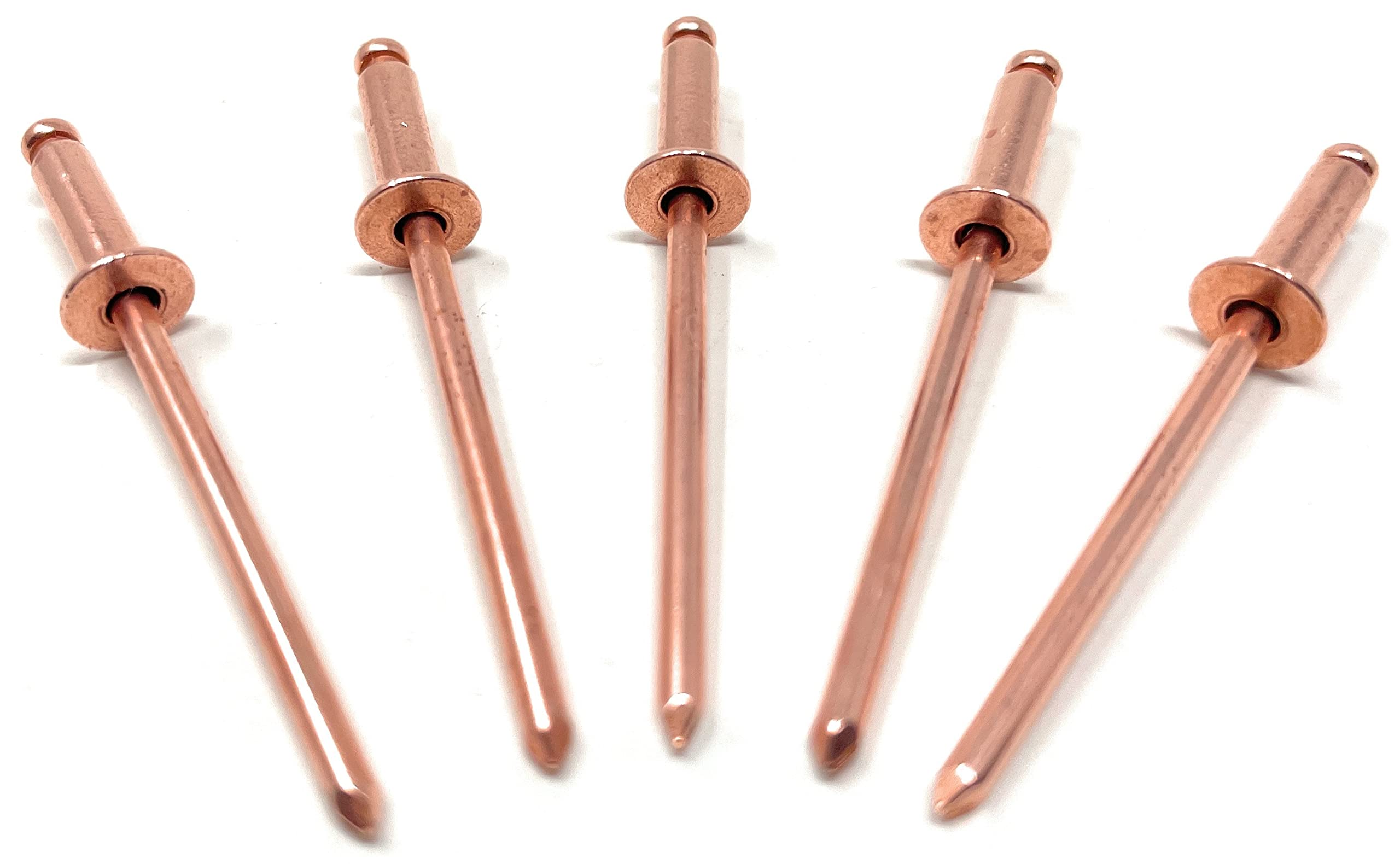 Metal Magery 100 Copper Pop Rivets 1/8 Diameter Copper Mandrel Blind Rivets Dome Head 4-4 (1/8"Diameter x 1/4" Grip Range) Qty 100