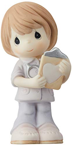 Precious Moments, Heart Of Gold, Bisque Porcelain Figurine, 143030 , Gray