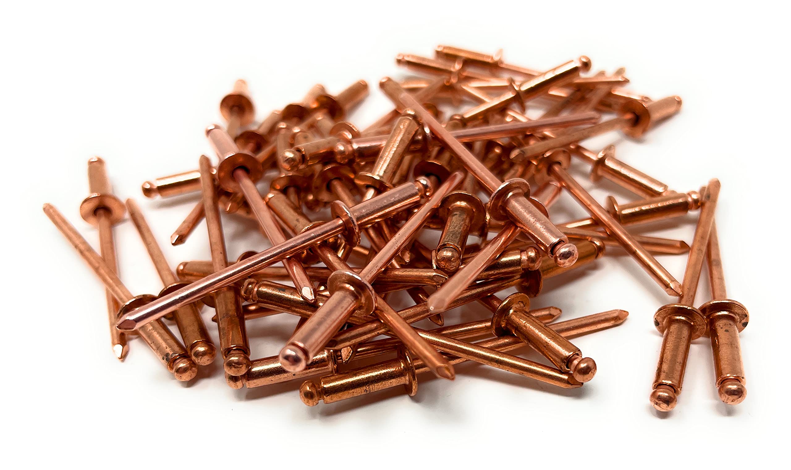 Metal Magery 100 Copper Pop Rivets 1/8 Diameter Copper Mandrel Blind Rivets Dome Head 4-4 (1/8"Diameter x 1/4" Grip Range) Qty 100