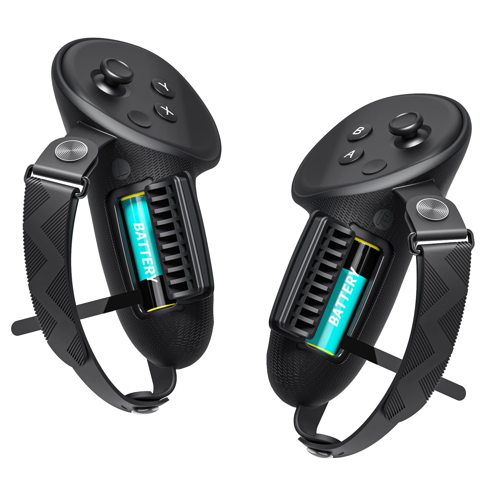 OURVR Controller Grips Cover For Quest 3S/Quest 3, with Knuckle Straps and Battery Opening design, Grips Cover VR Accessories Compatible with Meta Quest 3 (Not fit official charging dock)
