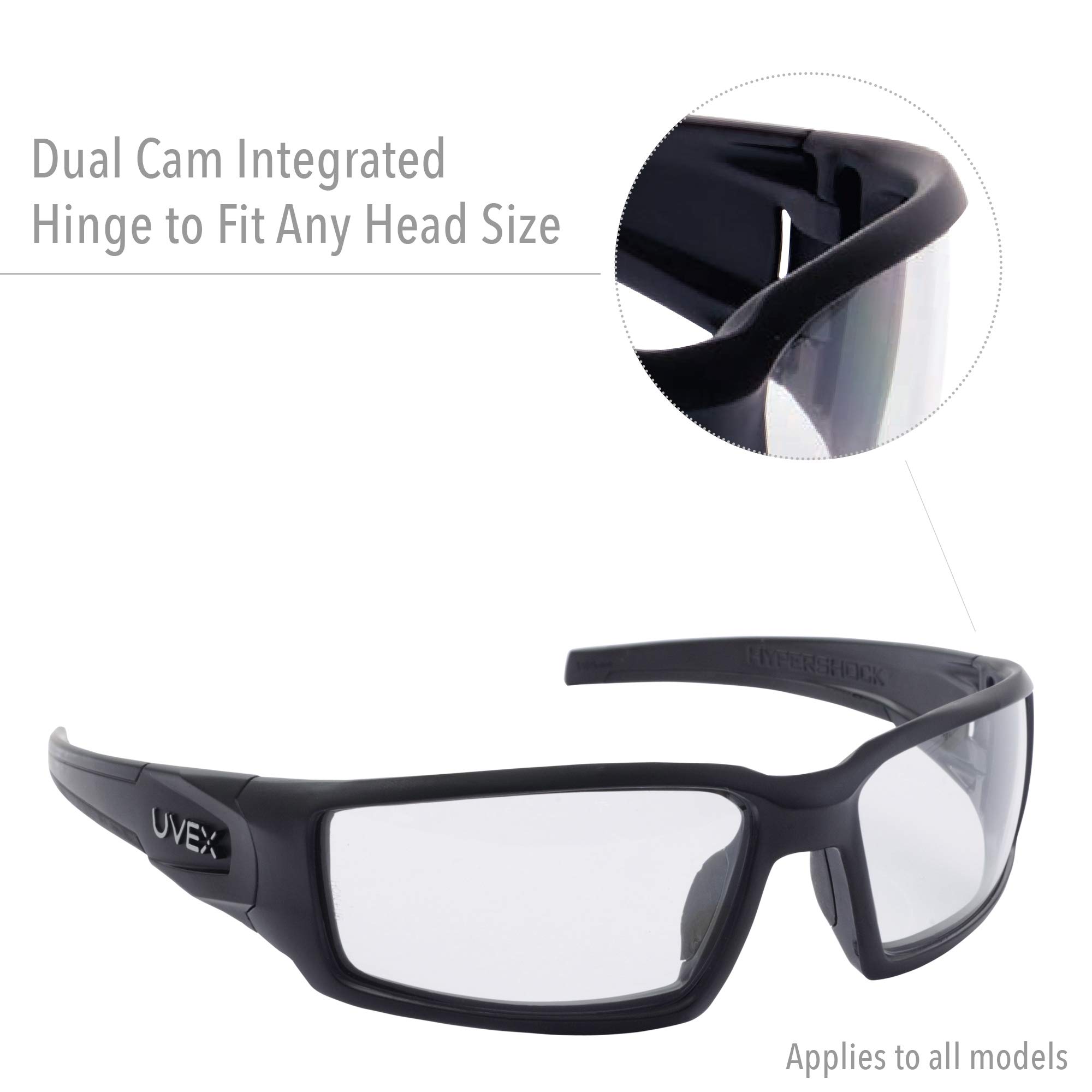 Honeywell Uvex Hypershock Safety Glasses, Brown Frame with Espresso Lens & HydroShield Anti-Fog Coating (S2961HS) 5.6 x 1.7 inch