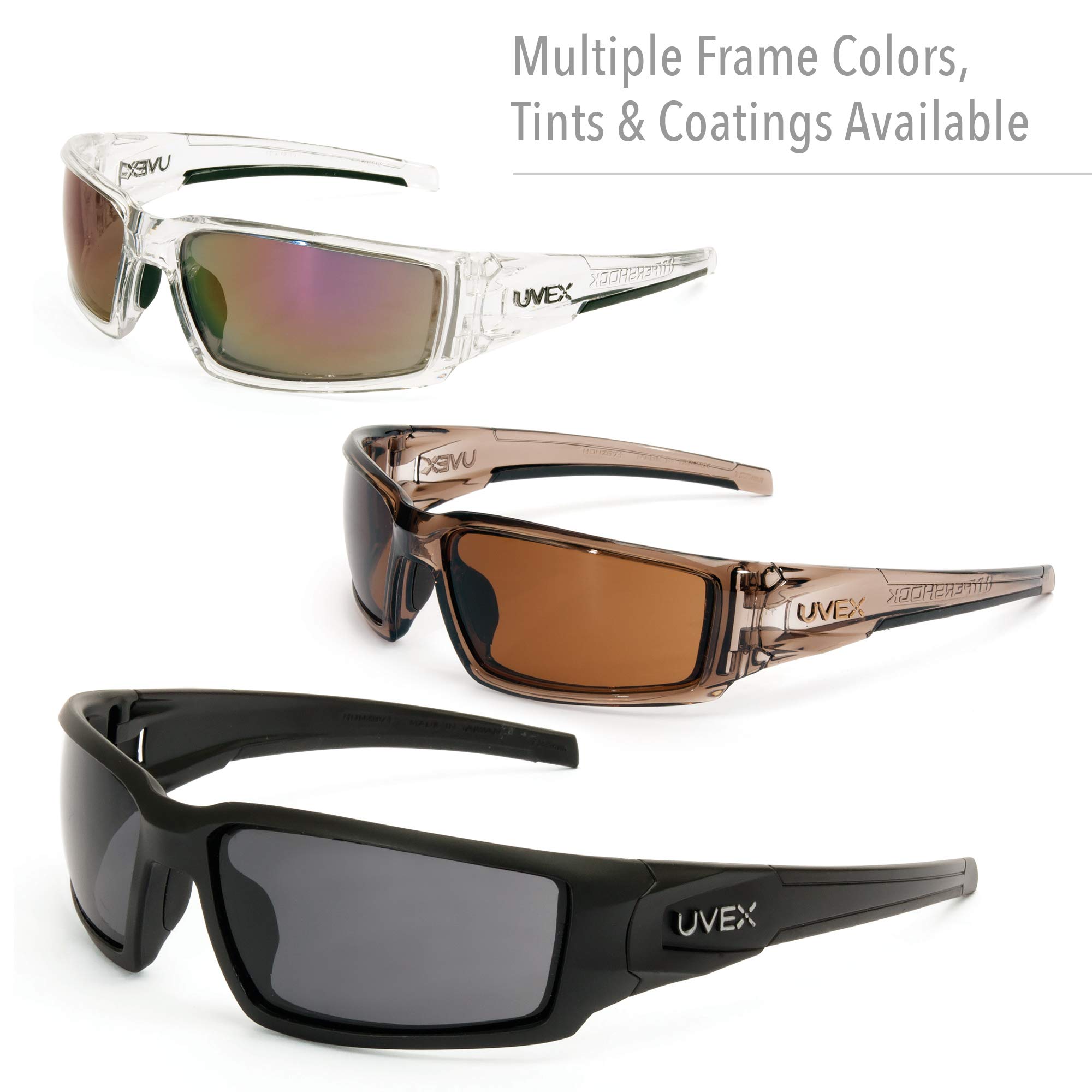 Honeywell Uvex Hypershock Safety Glasses, Brown Frame with Espresso Lens & HydroShield Anti-Fog Coating (S2961HS) 5.6 x 1.7 inch