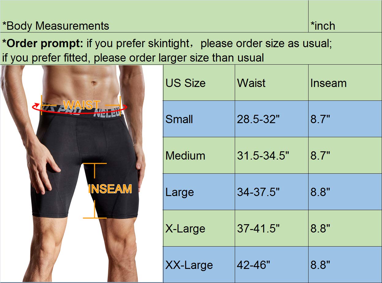 NELEUS Men's 3 Pack Sport Running Compression Shorts,6012,Grey,Black (Red Stripe),White,M