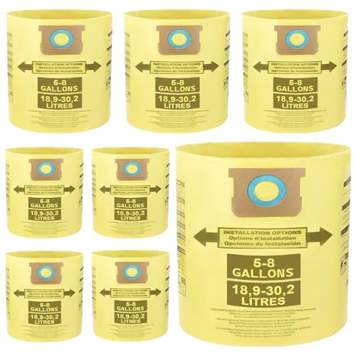 8 Pack Vacuum Bags Compatible for Shop Vac 5-8 Gallon Vacuum,Type E 90661 9066133;Type H 90671 9067133,Dust Disposable Collection Filter Bags