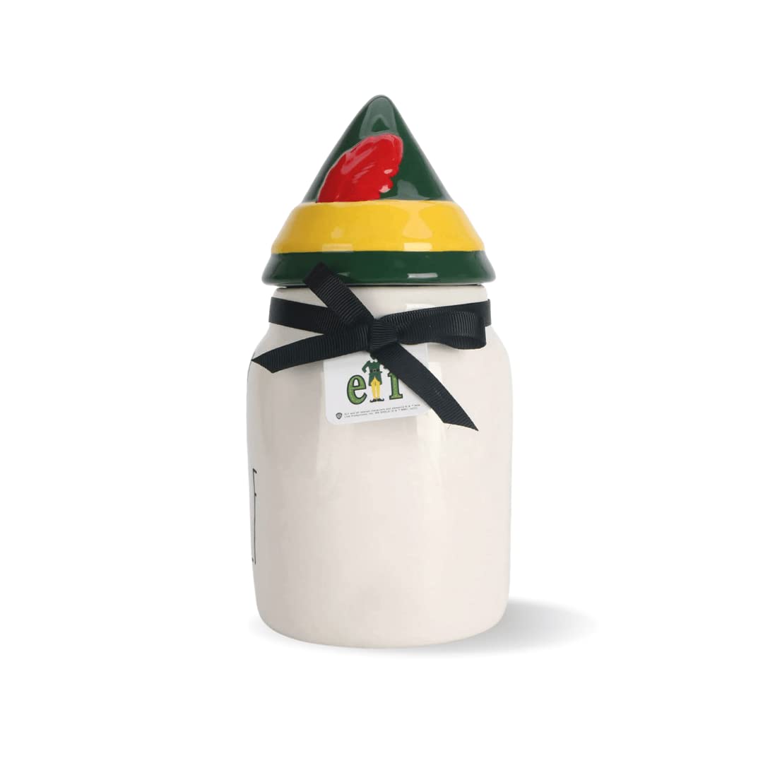 Rae Dunn “ELF” Canister, “BUDDY THE ELF” Christmas Canister with Hat Topper