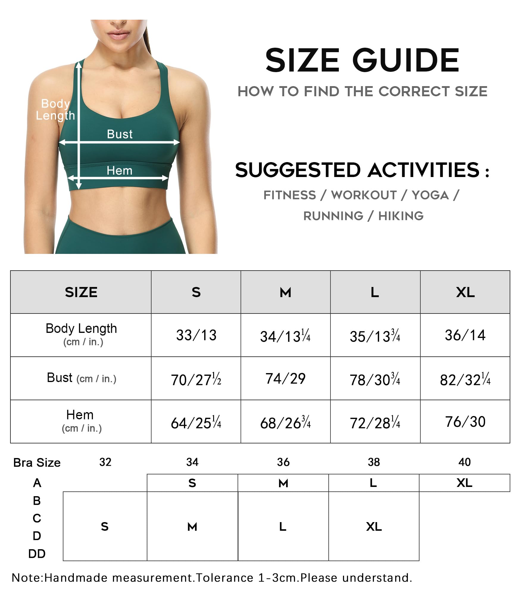 icyzone Sports Bras for Women - Activewear Strappy Padded Workout Yoga Tops Bra (Copper Brown, L)