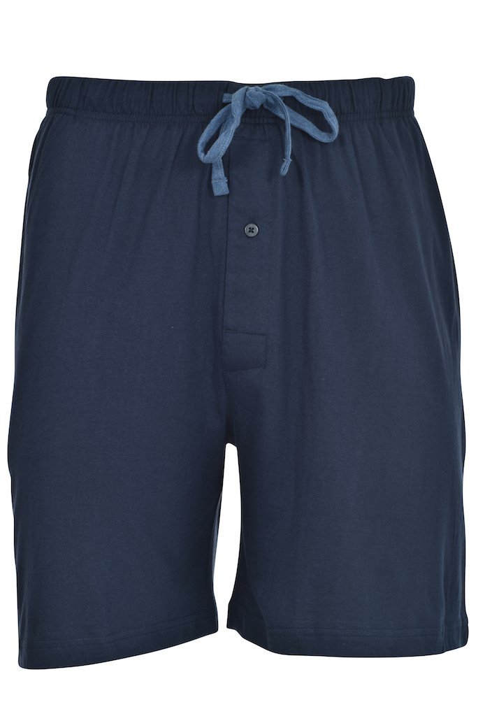 Hanes Men's 2 Pack Jersey Cotton Knit Tagless Sleep & Lounge Drawstring Shorts, Chambrey Blue Heather/Bright Navy, X-Large