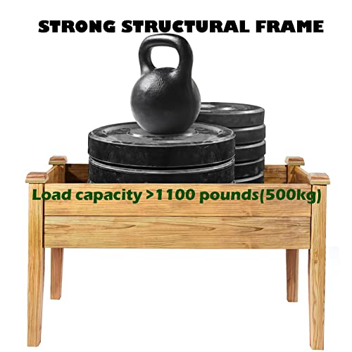 Elevated Wood Raised Garden Bed Kit Planter Box Stand for Backyard, Patio, Naturally Rot-Resistant, 4x2x2.5ft