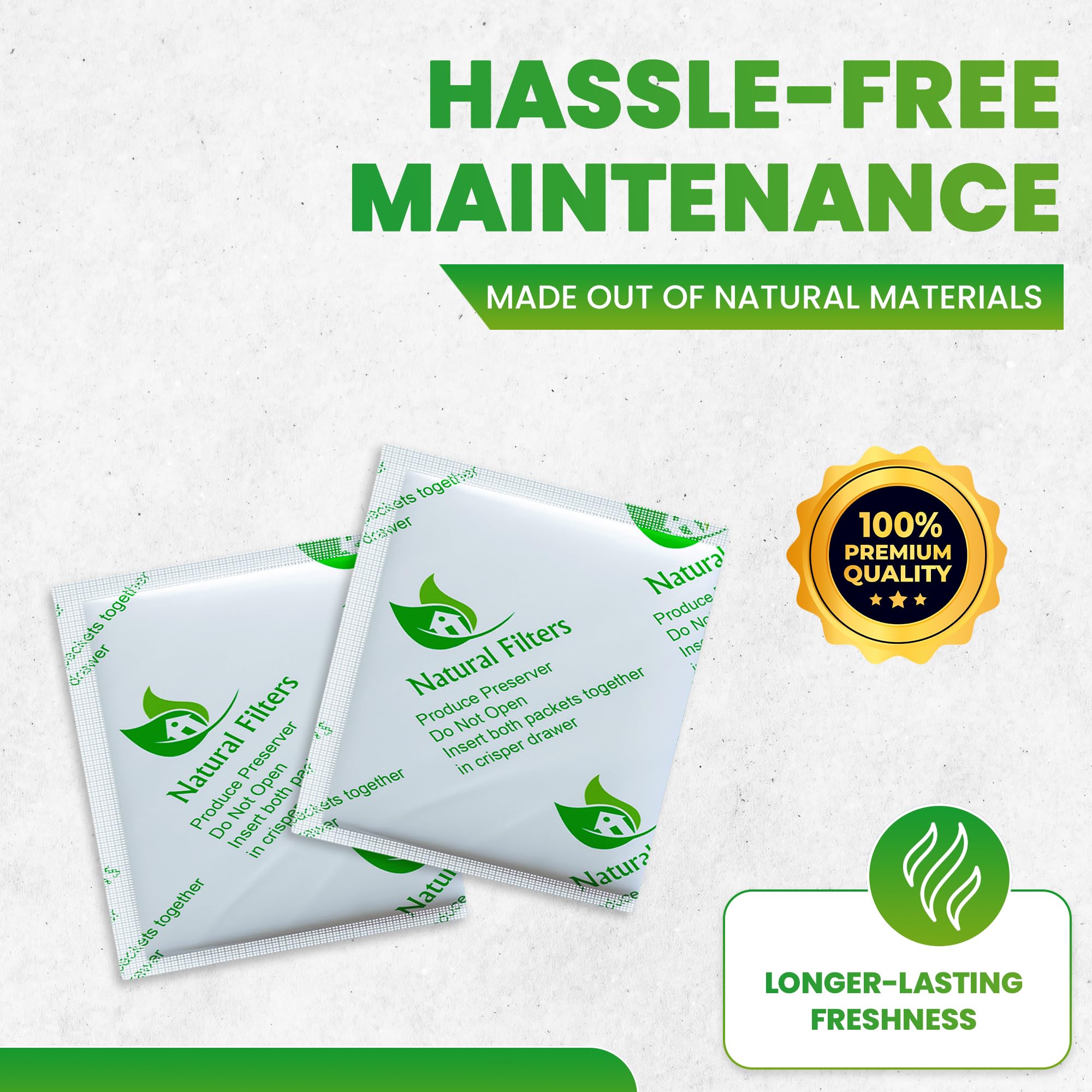 Natural Filters Replacement for Greensaver OXO Carbon Refill Packets and Crisper Inserts - 12 Pack
