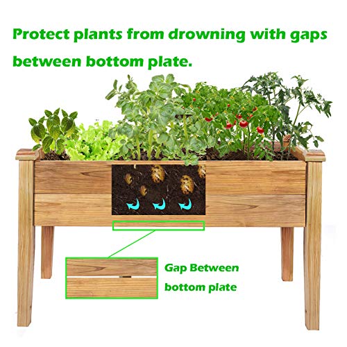 Elevated Wood Raised Garden Bed Kit Planter Box Stand for Backyard, Patio, Naturally Rot-Resistant, 4x2x2.5ft