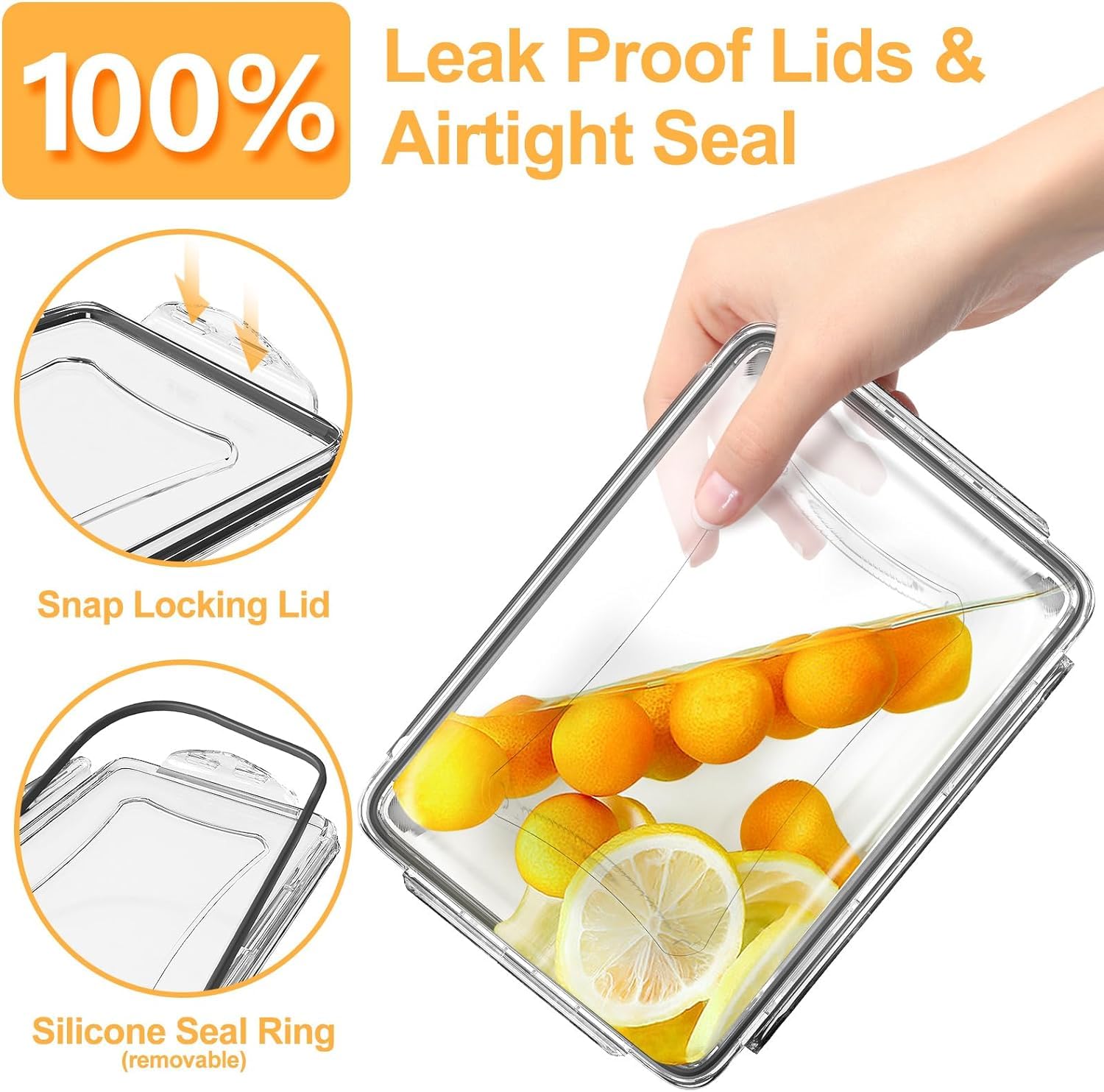 AISOON 40 Piece 85Oz Large Food Storage Containers with Lids,BPA Free, Leak-Proof Kitchen Organizers Ideal for Pantry Organizers, Cereal Containers, Microwave & Dishwasher Safe, Labels and Accessories