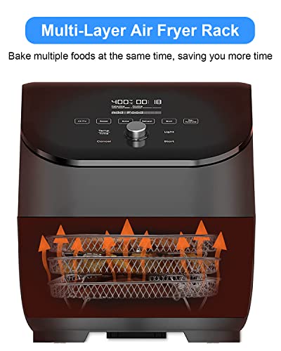 Air Fryer Rack for Instant Vortex COSORI NUWAVE Air Fryer Oven- 304 Stainless Steel Three Stackable Dehydrator Rack Toast Rack Stand Accessories