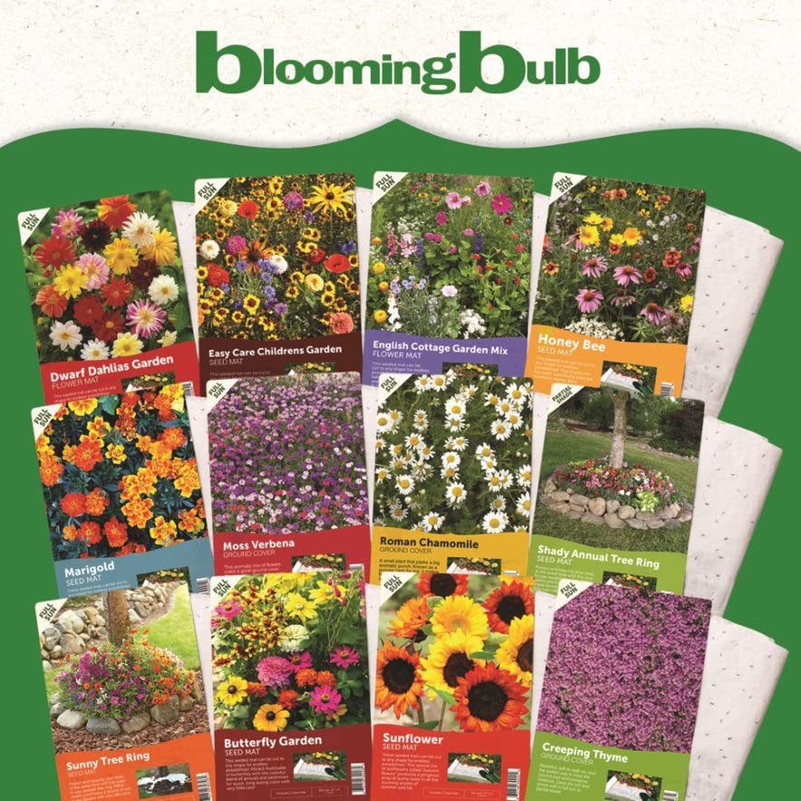 BloomingBulb Seed Mat - Easy to Plant and Grow Garden Seeds - Creates Fragrant, Vibrant Flower Garden β Customizable Flower Beds- Creeping Thyme Ground Cover