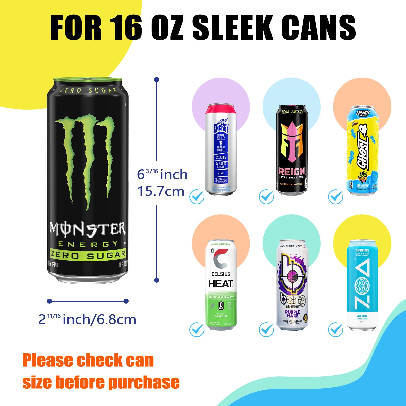 Desing Wish 4 Pack 16oz Can Cooler Sleeves Honeycomb Embossing Insulated Neoprene Soda Cans Sleeves Holders Non-slip Can Insulator Sleeves - Orange/Green/Cyan/Grey