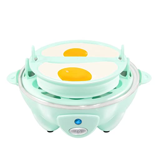 Elite Gourmet EGC700M# Rapid Egg Cooker, 7 Easy-To-Peel, Hard, Medium, Soft Boiled Eggs, Poacher, Omelet Maker, Auto Shut-Off, Alarm, 16-Recipe Booklet, Seafoam