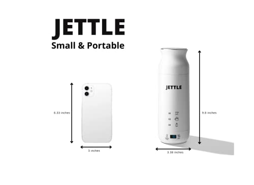 Jettle Electric Kettle - Travel Portable Heater for Coffee, Tea, Milk, Soup - Stainless Steel Travel Water Boiler tea pot with Temperature Control, LED, Automatic Power Off - 450ml, Kitchen Appliance