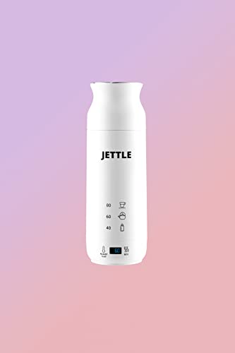 Jettle Electric Kettle - Travel Portable Heater for Coffee, Tea, Milk, Soup - Stainless Steel Travel Water Boiler tea pot with Temperature Control, LED, Automatic Power Off - 450ml, Kitchen Appliance