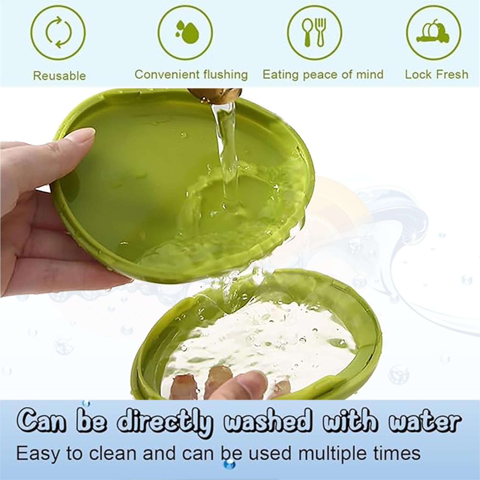 Silicone Fruit Storage Containers,4 Pcs Onion Storage Avocado Saver,Reusable Fruit and Vegetable Anti-Oxidation Storage Box,Lemon Storage Container For Fridge,Food Huggers