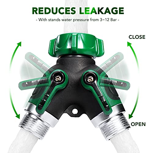 WOHOUS Expandable Garden Hose 100ft - 9 Function Spray Nozzle and 4-Layer Latex Core with 3/4" Solid Brass Fittings, Anti-Leakage Retractable Garden Hose (100 FT- Green)