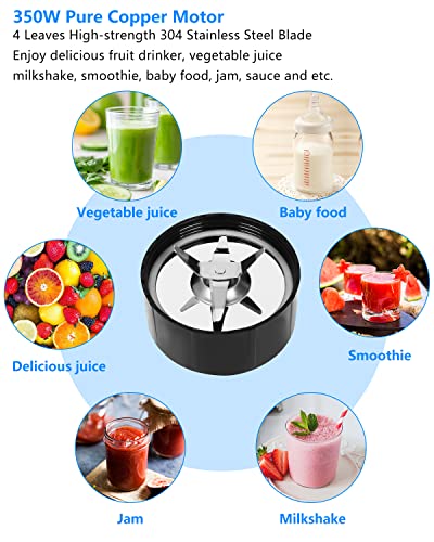 Amateys Personal Blender with Button,Professional Kitchen Blender for Smoothies and Shakes,17oz Portable Smoothie Blender ,Easy Cleaning&Operation,Height 12 Inch Suitable for Travel Carrying or Storage