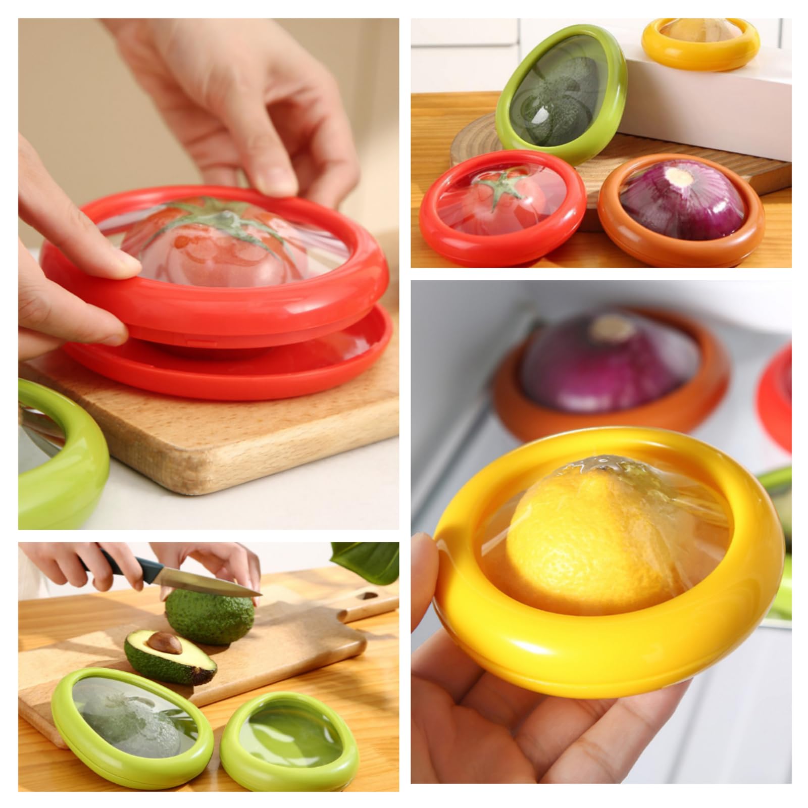 Silicone Fruit And Vegetable Crisper Box, Kitchen Multifunctional Fruit And Vegetable Crisper Container Set, Avocado Saver,onion Saver
