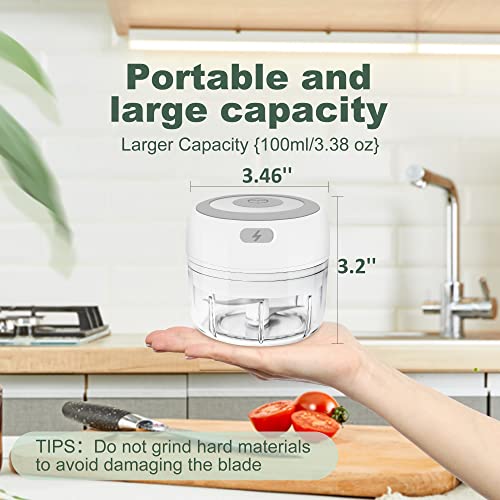 Electric-Herb-Grinder-Large-3.4oz-USB Rechargeable, 3.5'' Powerful Grinder for Dry and Fresh Herbs and Spices, Portable Waterproof, Better Control of Herb Coarseness, Practical and Muntifuctional Gift