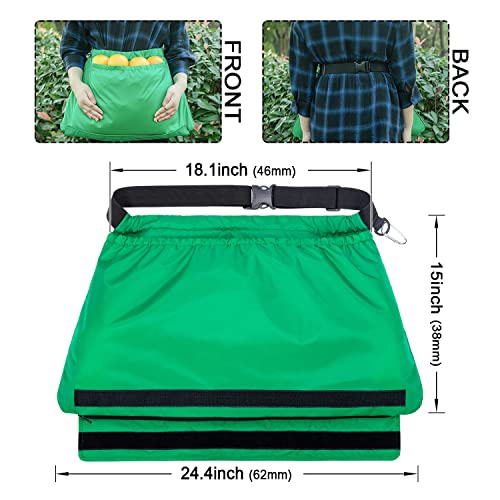 ESINGMILL Fruit Picking Bag,Quick Pour-out Harvest Garden Picking Apron Adjustable for Gardeners & Pickers