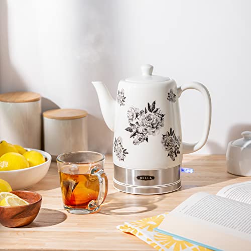 BELLA 1.5L Electric Ceramic Kettle, Black Floral