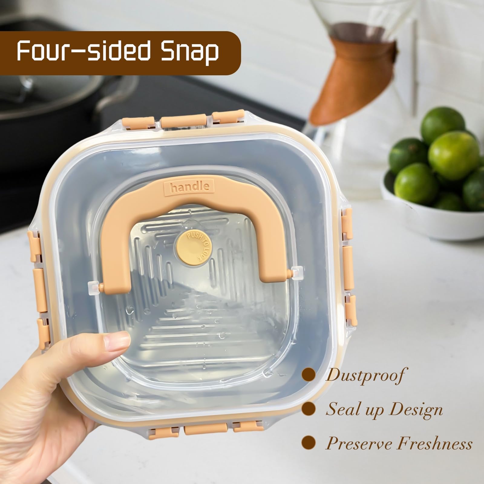 Stainless Steel Food Storage with Leak Proof Silicone Lid Fridge Fruit Storage Container Organizer Meat Kitchen Storage Containers Cheese Keeper, Dishwasher Safe Two 2Pcs