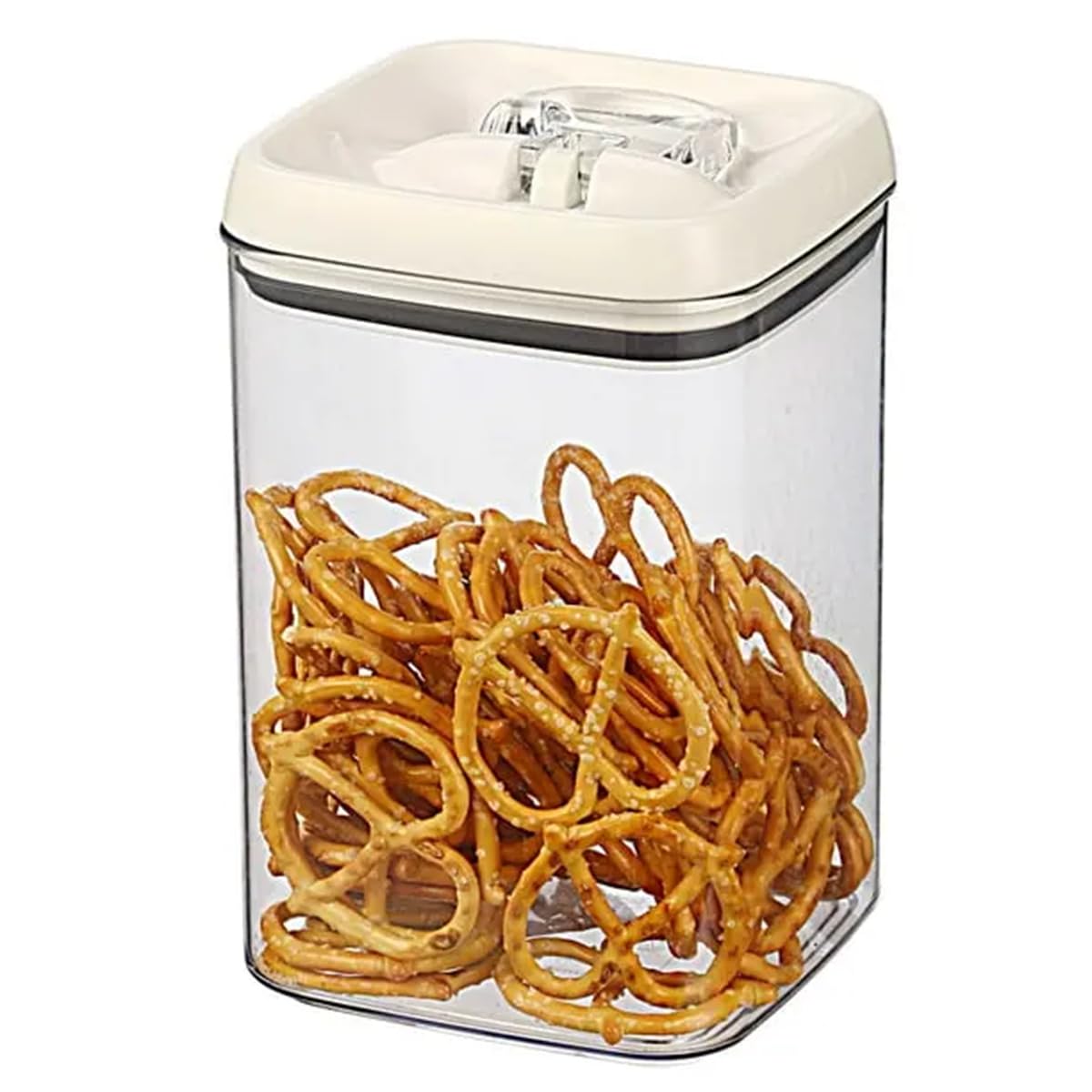 Airtight Food Storage Container with Lids, 16 Cup Flip-Tite Square for Dry Food, Flour, Sugar, Soup, Freezer Safe, Microwaveable, White