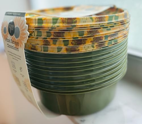 Core Kitchen 20 Piece Food Storage Container Set, 10 Lids and 10 Containers, Special Edition Printed Lids (SUNFLOWERS)