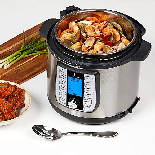 Emeril Everyday 6 QT Pressure Air Fryer, 5 Pc Accessory Pack, Silver