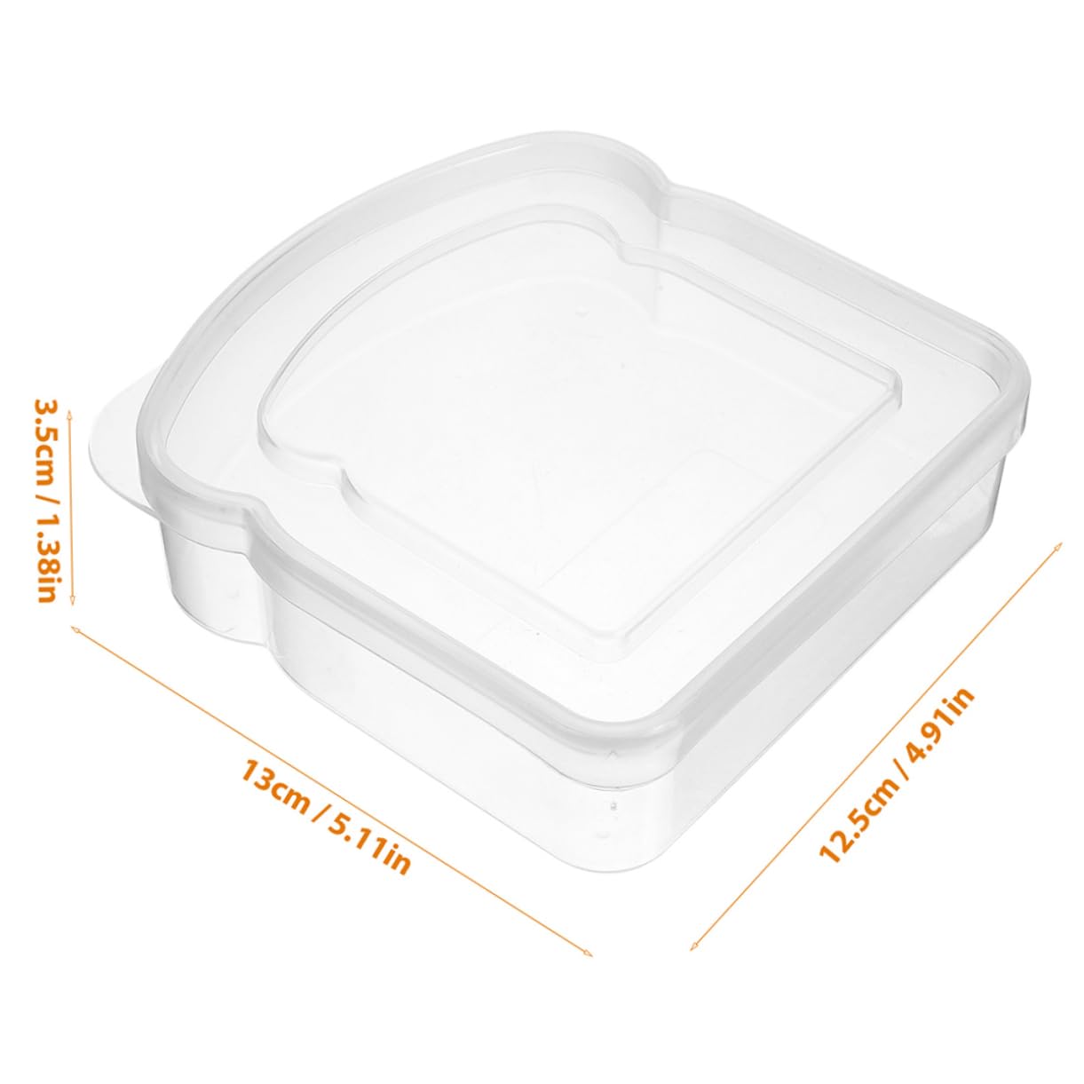 VINTORKY Set of Material Sandwich Containers Airtight Toast Boxes for Lunch Portable Sandwich Food Containers Lids for Work Camping Hiking
