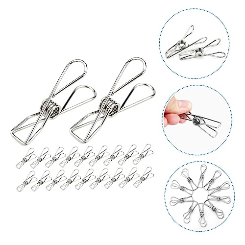 OHPHCALL 20pcs Large Metal Book Clasp Chip Clips Storage Binder Clips for Food Packaging Reusable Snack Bag Clips Sealing Clips for Food Packages Multi-Functional Kitchen Supplies