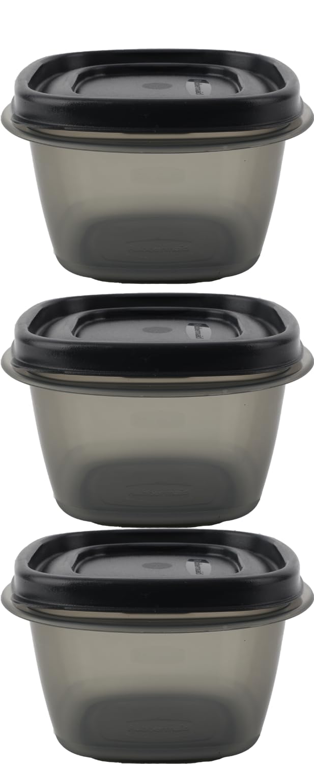 Utensilux Bundle Rubber Maid Silver Food Storage Containers 7 Cup Food Storage Containers 3 Sets, Grey Easy Find Lids, 3 Containers, 3 Lids Chalk Pen and Labels